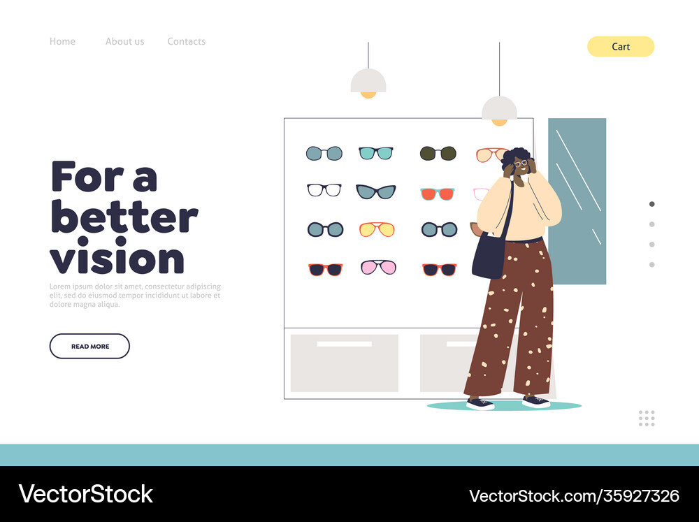 Glasses for better vision concept landing page Vector Image