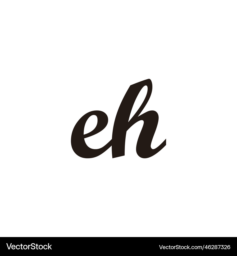 Letter eh connect geometric symbol simple logo Vector Image