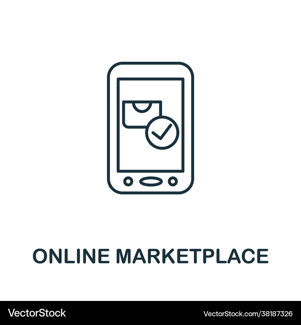 Market app line icon simple outline from Vector Image