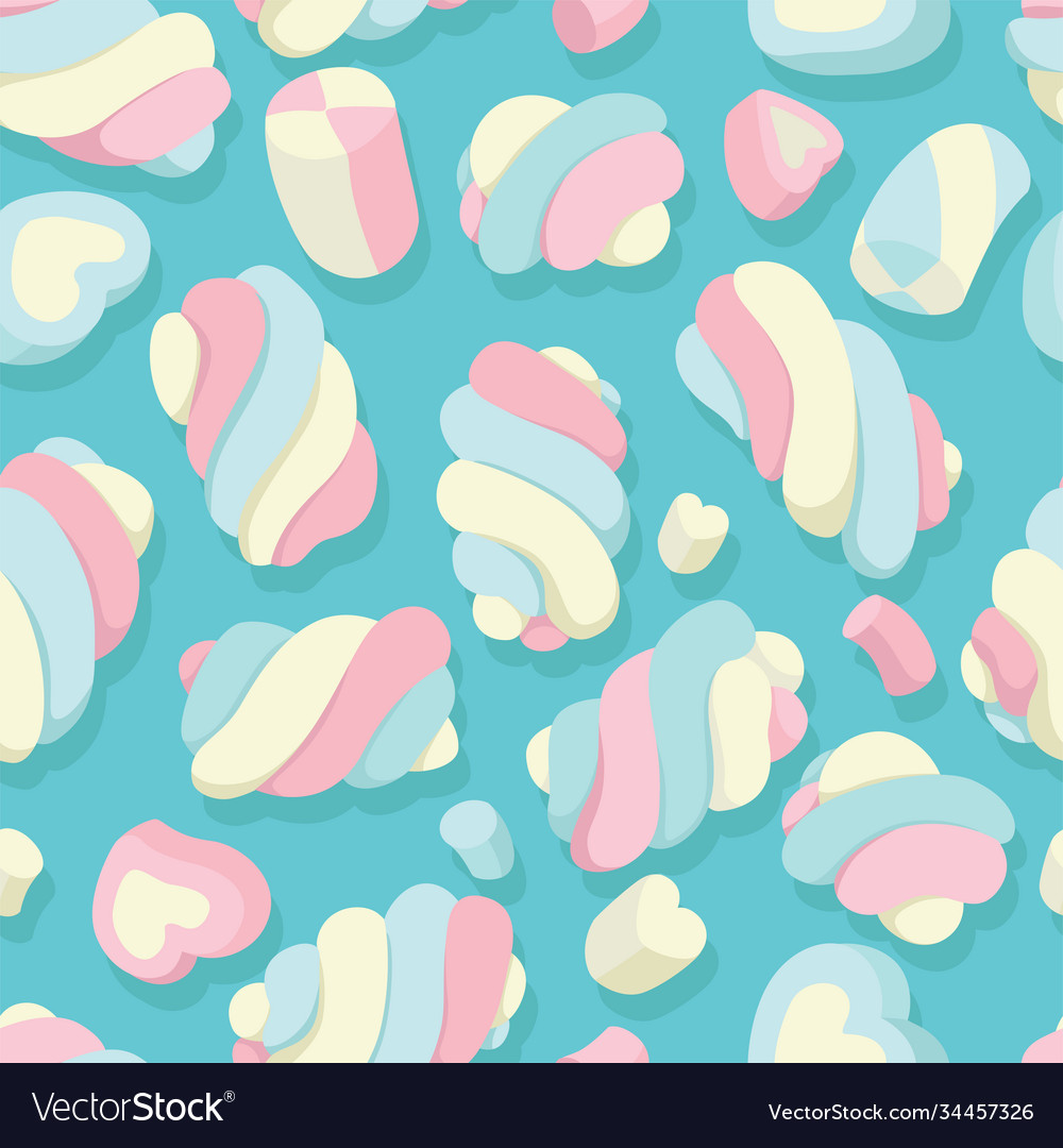 Marshmallow seamless pattern Royalty Free Vector Image