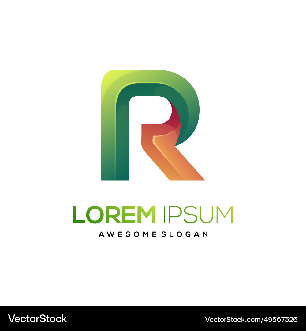 R letter logo colorful abstract Royalty Free Vector Image