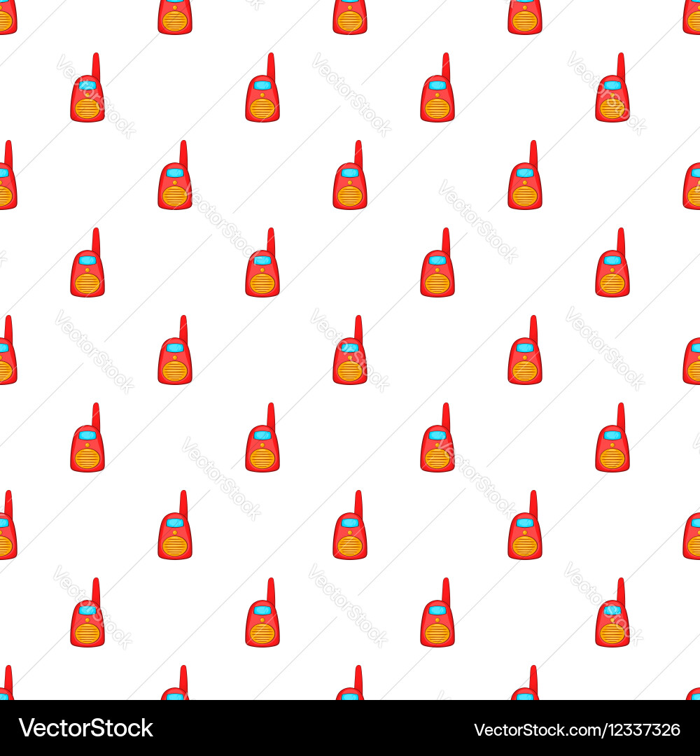 Red portable handheld radio pattern cartoon style Vector Image