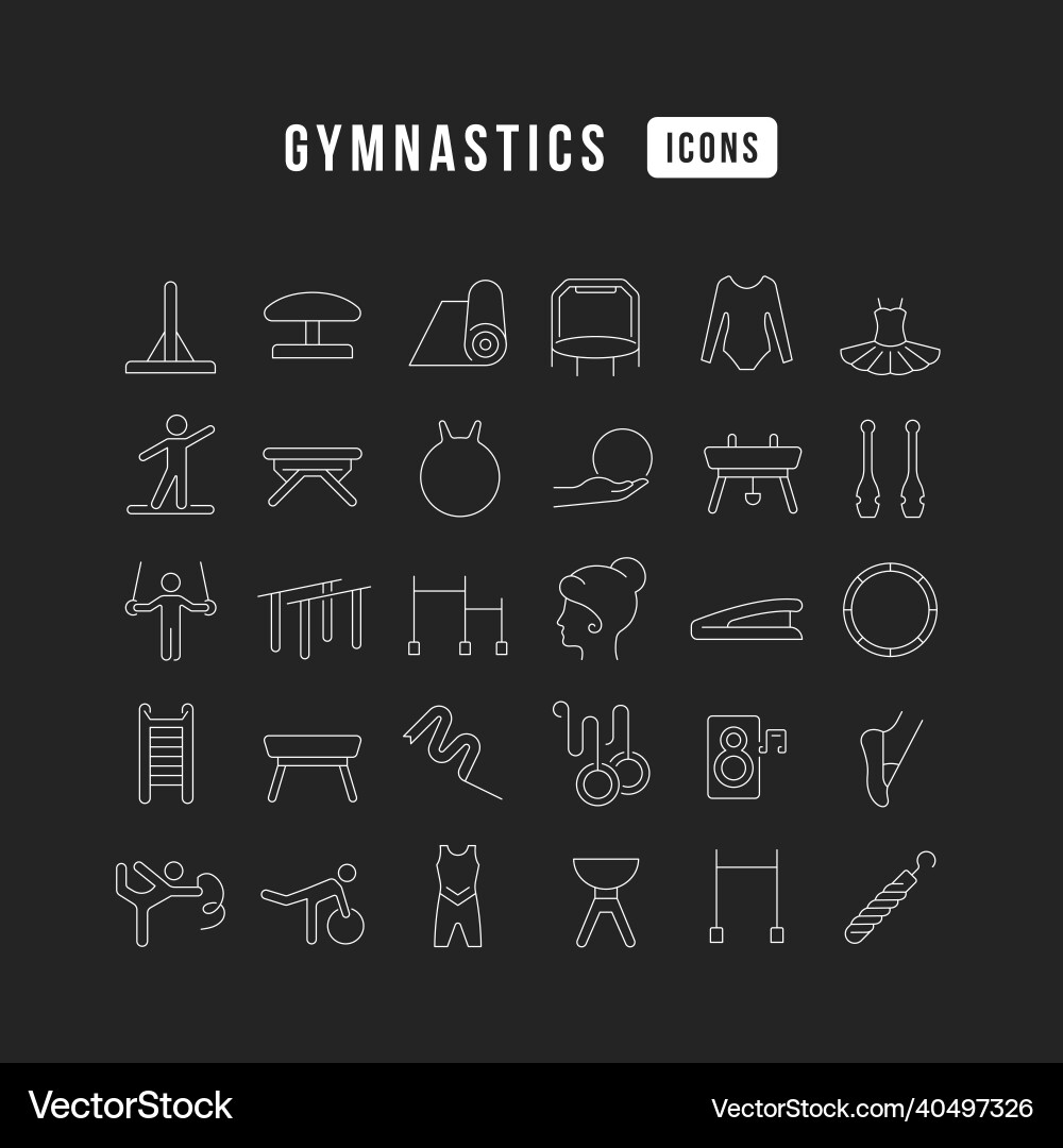 Set of linear icons gymnastics Royalty Free Vector Image