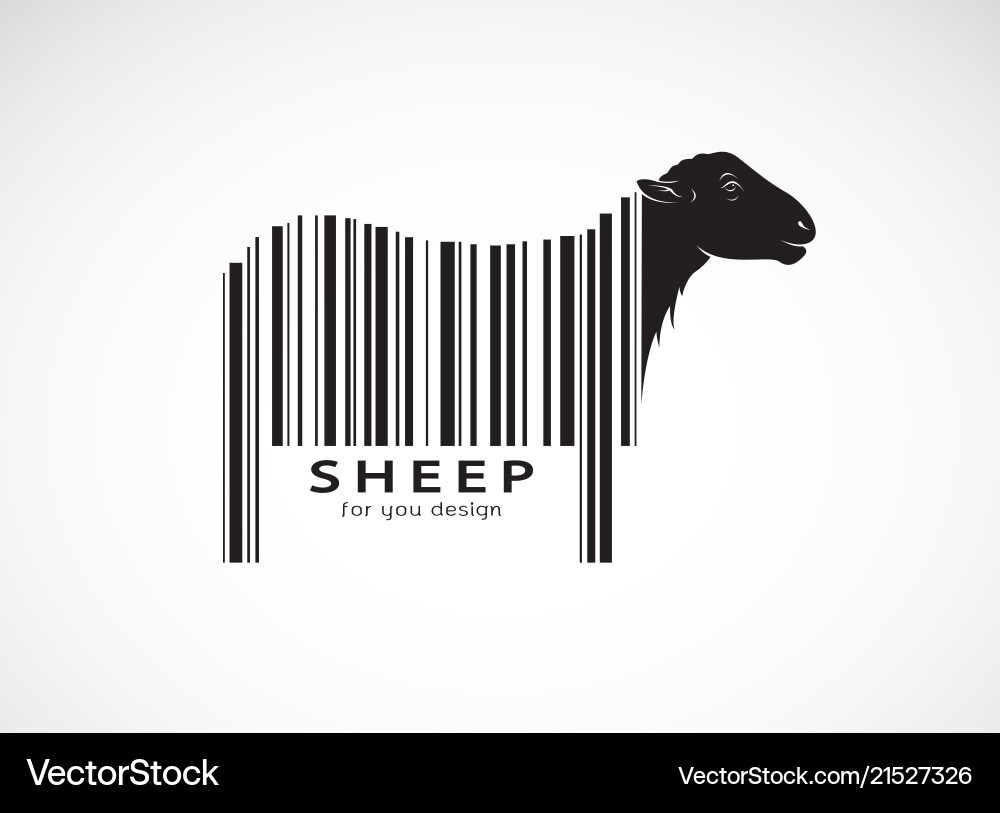 Sheep on the body is a barcode wild animals Vector Image
