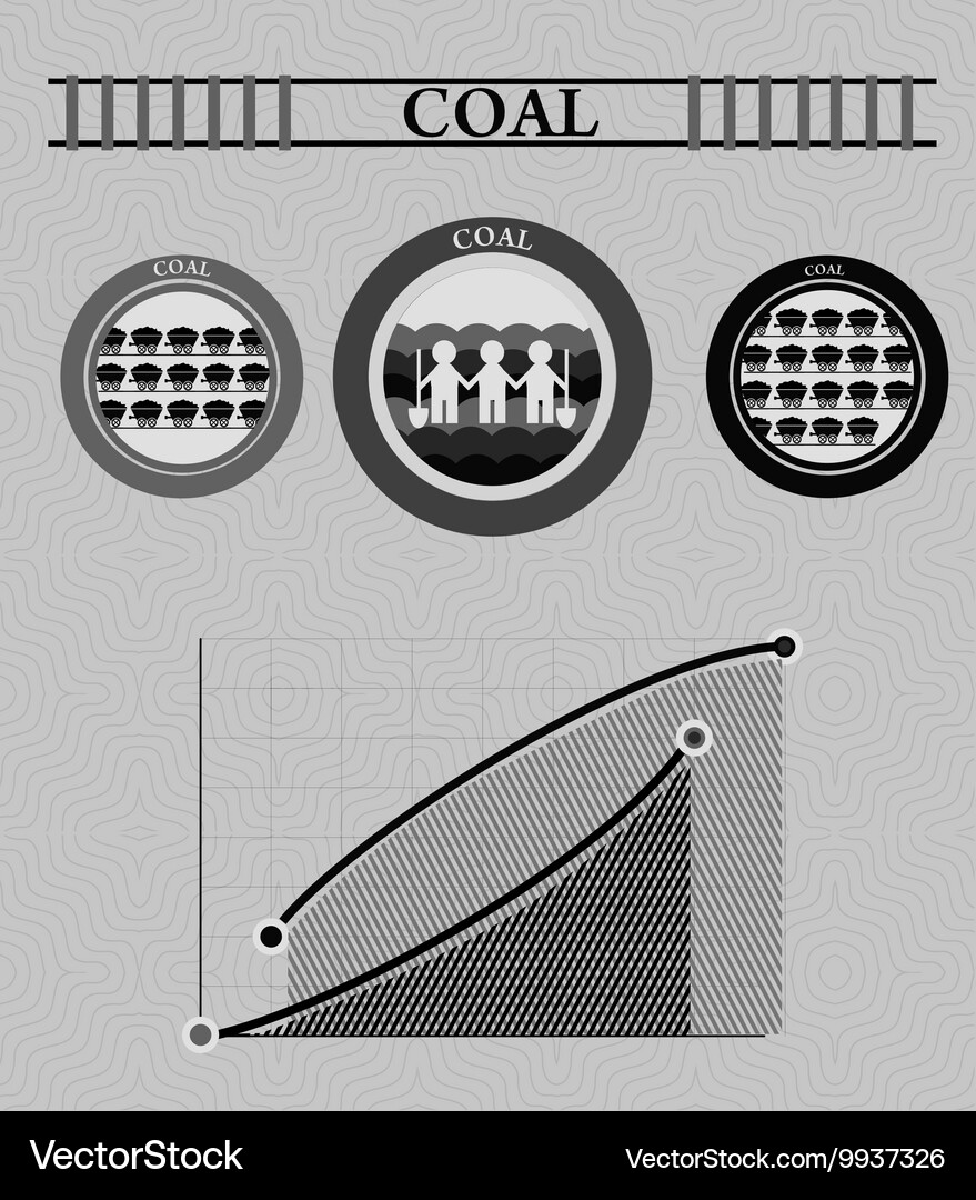 Vintage infographics coal industry and mining Vector Image