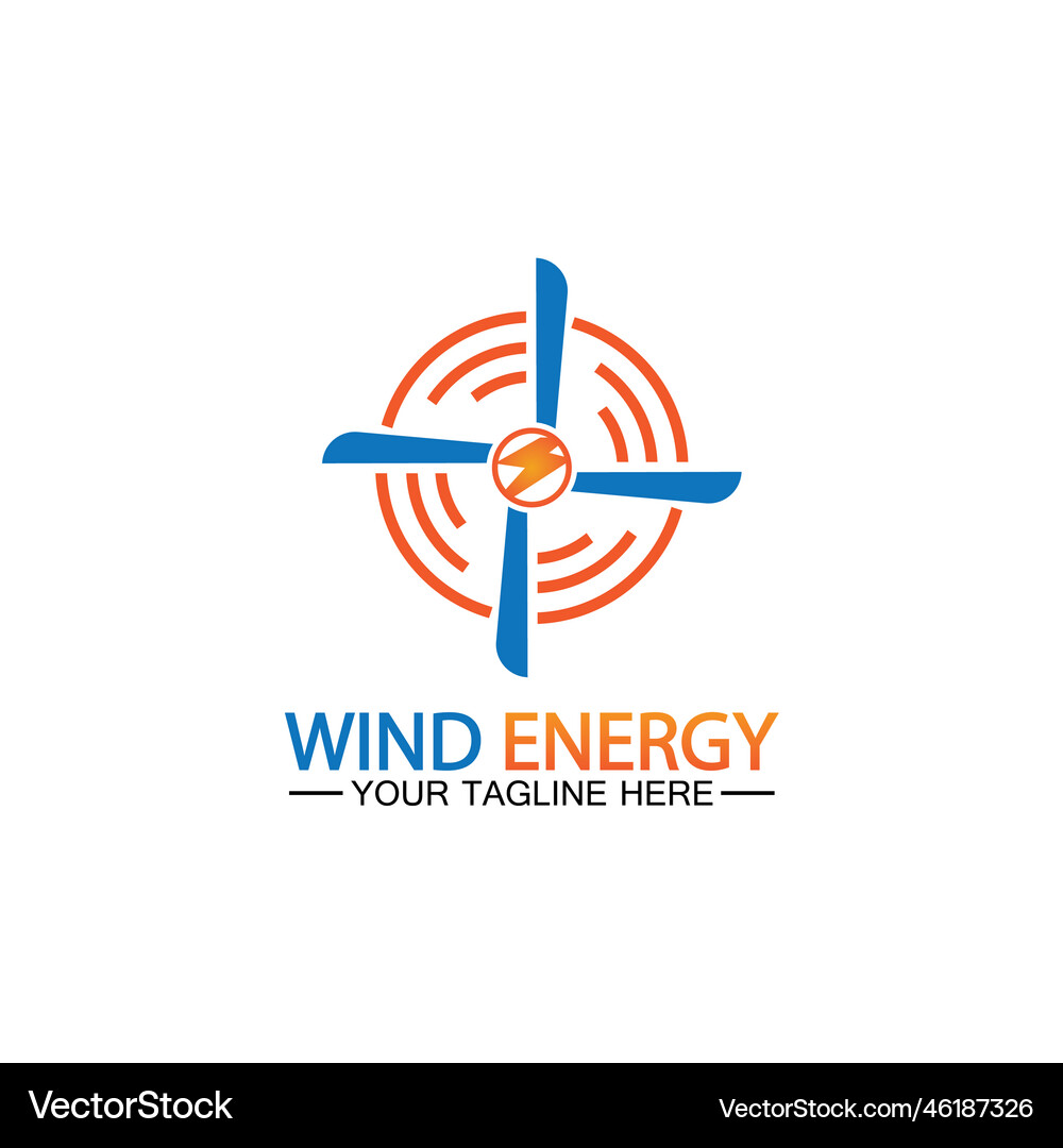 Wind energy logo renewable energy icon with Vector Image