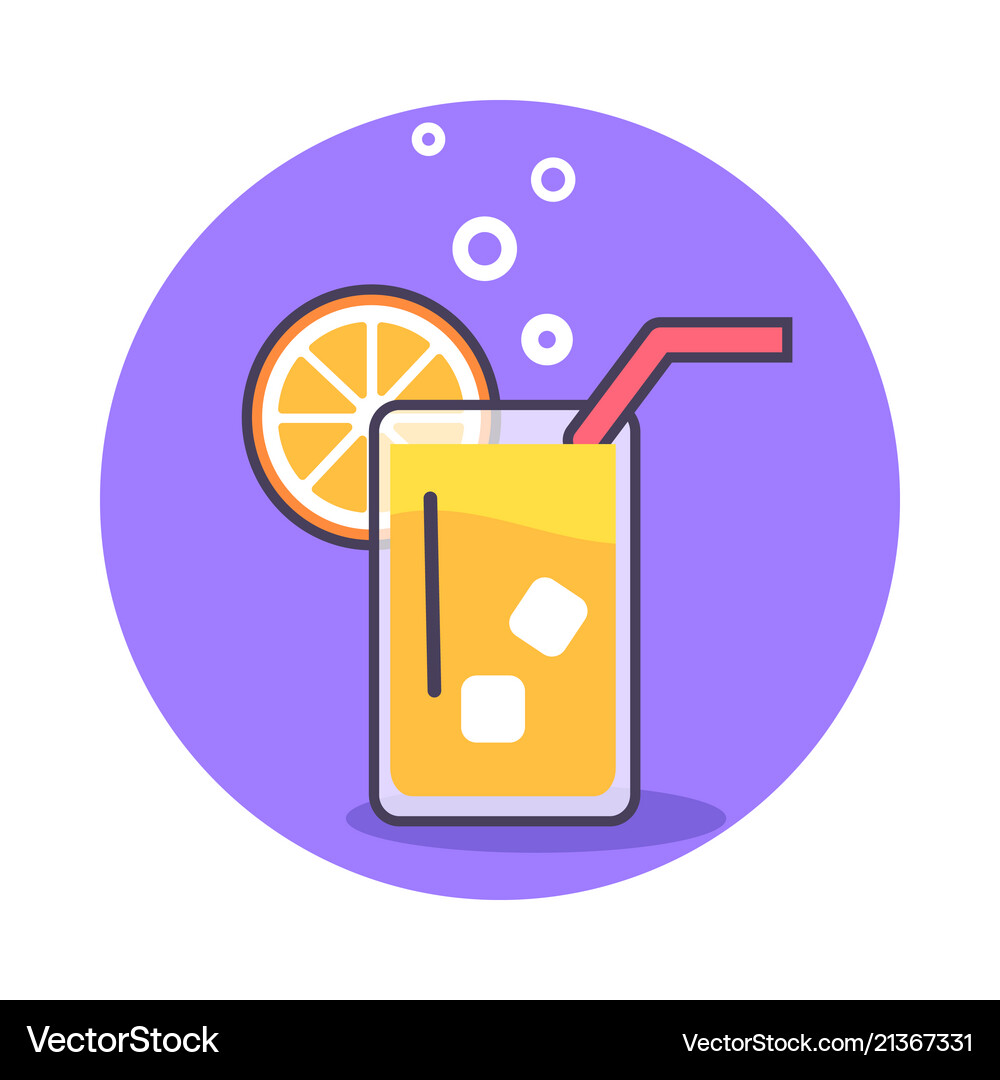 Circle icon depicting glass refreshing juice Vector Image