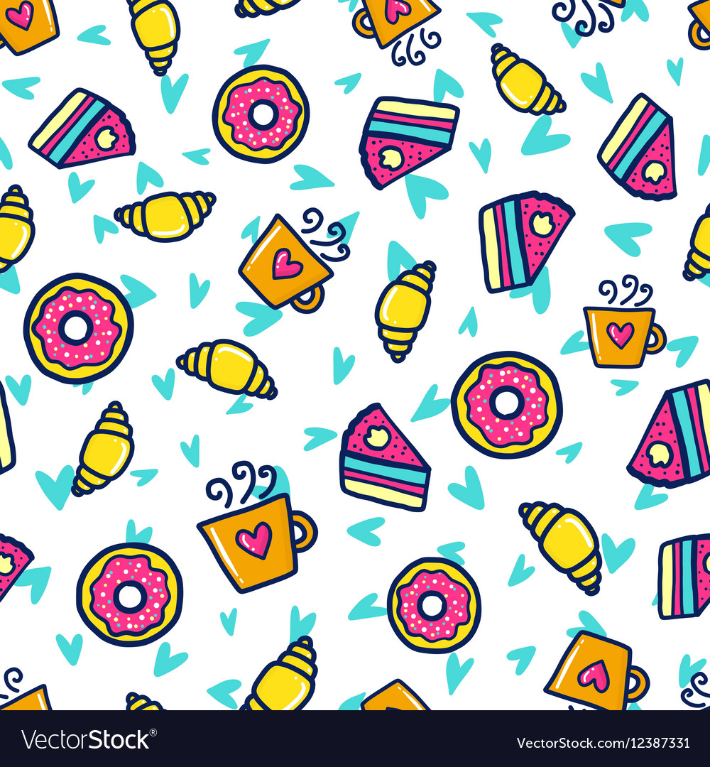 Doodles cute seamless pattern Royalty Free Vector Image