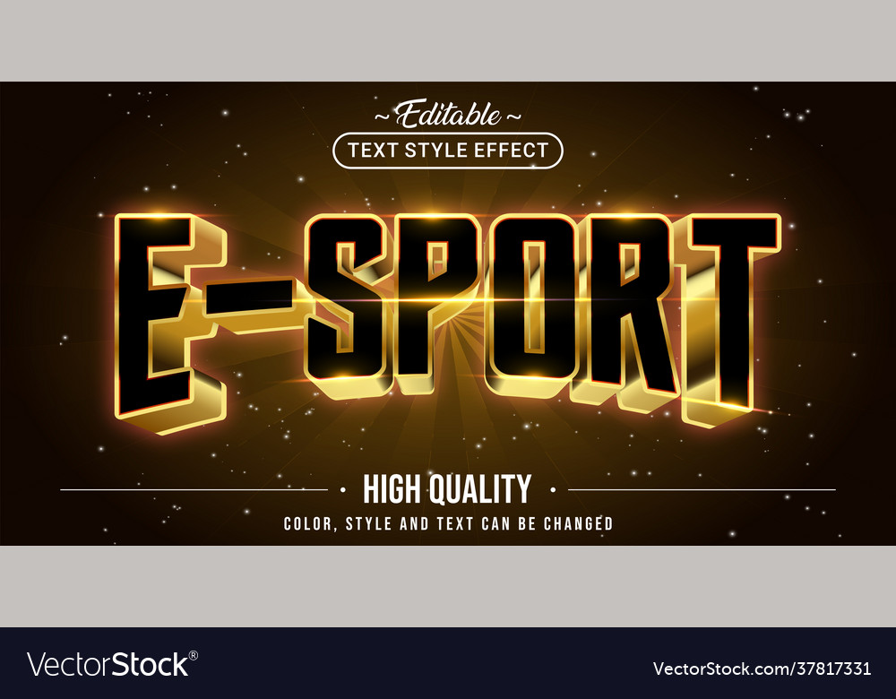 Editable text style effect - e-sports Royalty Free Vector
