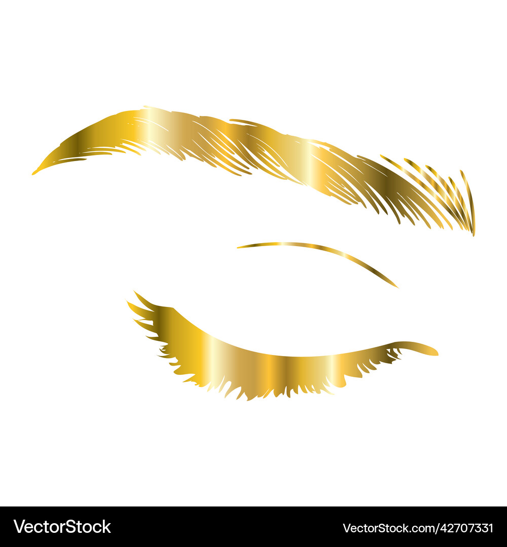 Eyelash Extension Logo - Gold Glitter Royalty Free Vector