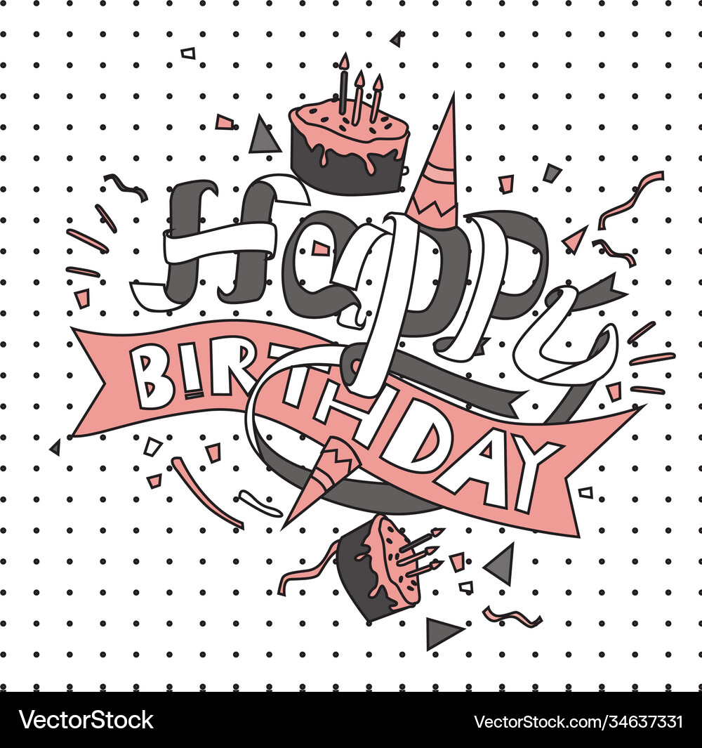 Happy birthday typography design for greeting Vector Image