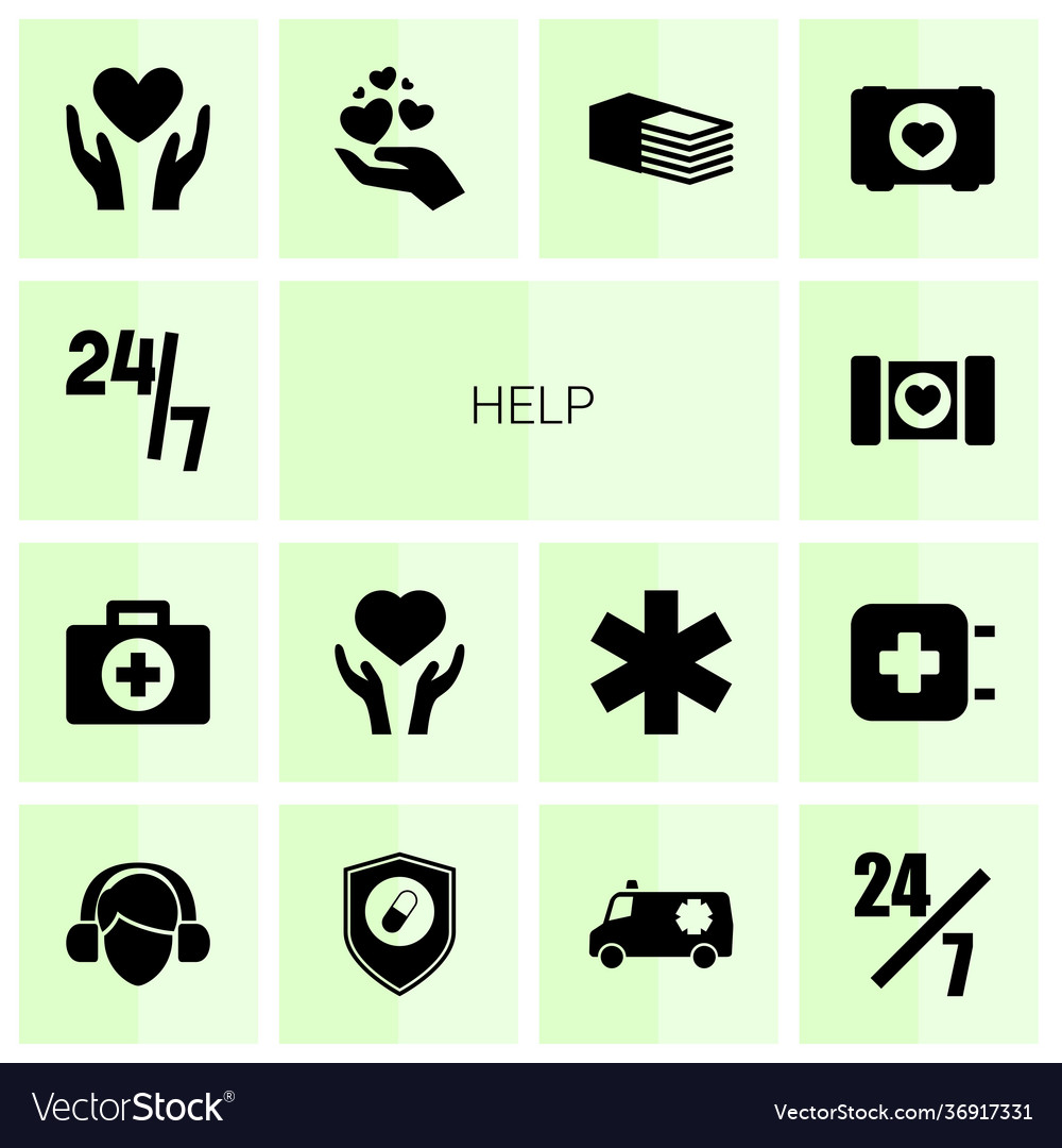 Help icons Royalty Free Vector Image - VectorStock
