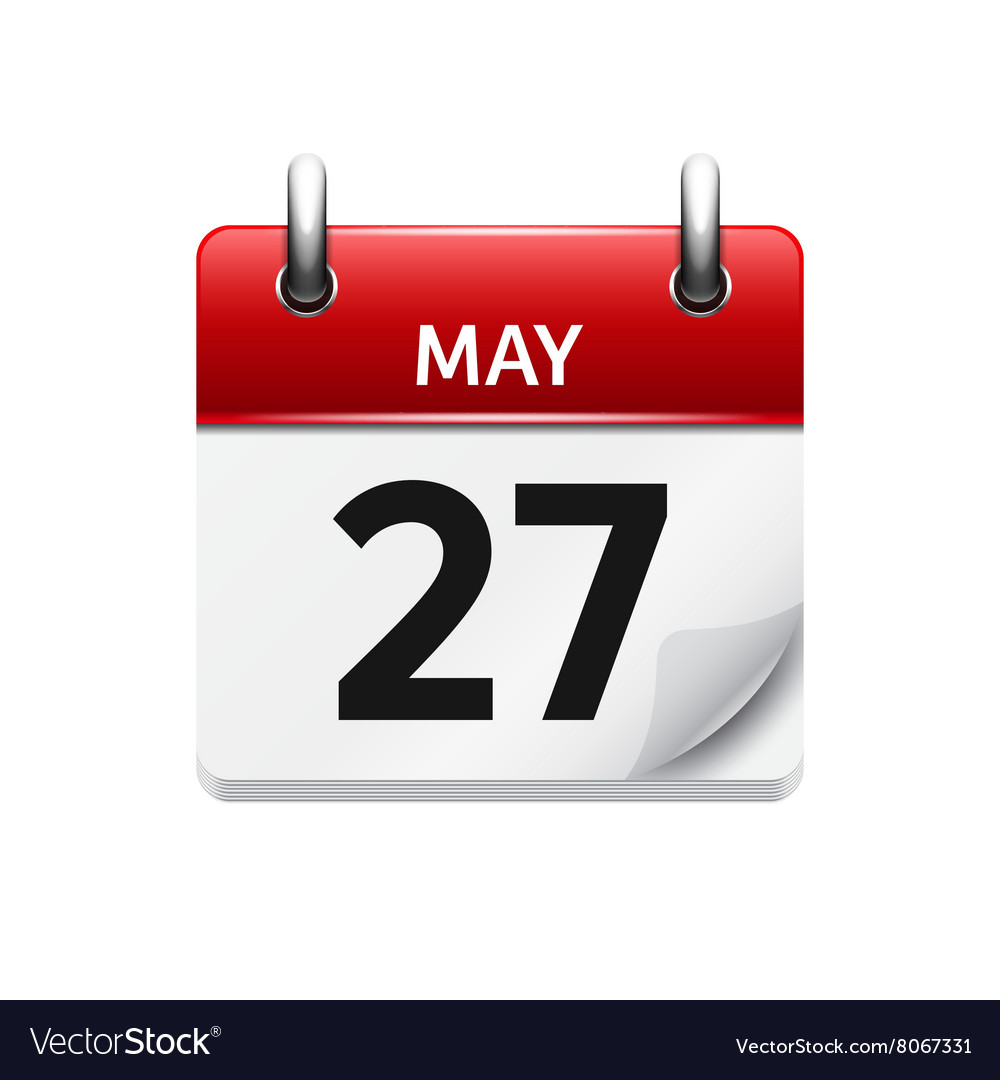 May 27 Flat Daily Calendar Icon Date Royalty Free Vector