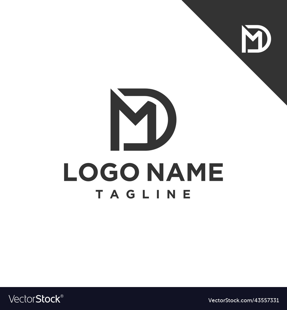 Mdmonogram logo design template Royalty Free Vector Image