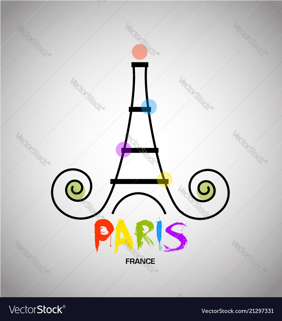 Paris eiffel tower logo Royalty Free Vector Image