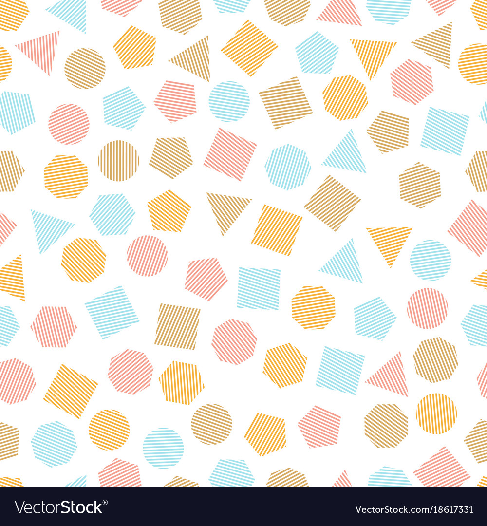 Pattern with multicolored geometric elements Vector Image