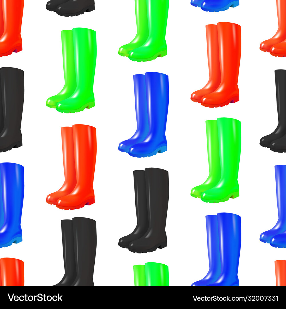 Realistic 3d detailed color rubber boots seamless Vector Image