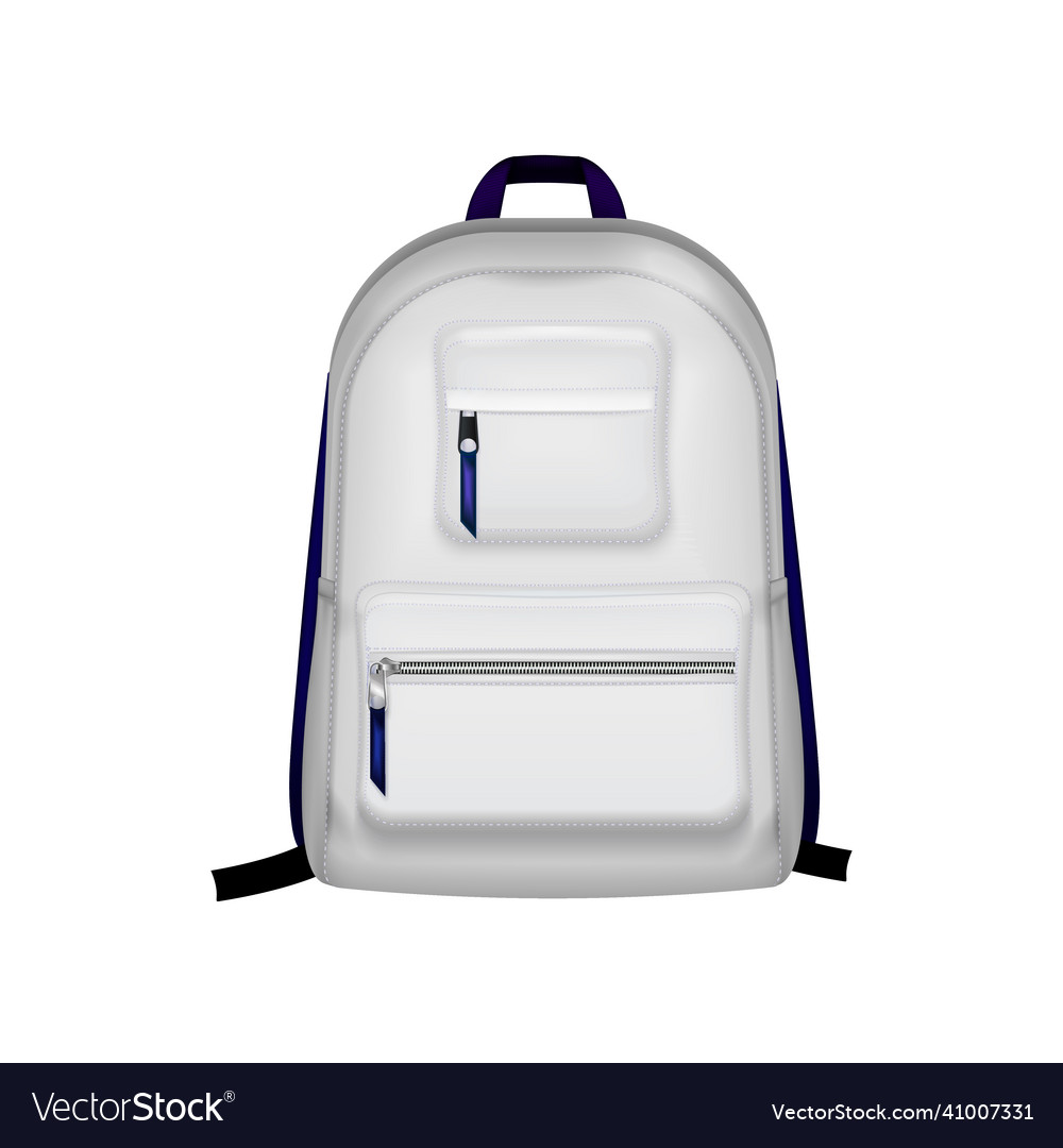 Realistic backpack Royalty Free Vector Image - VectorStock