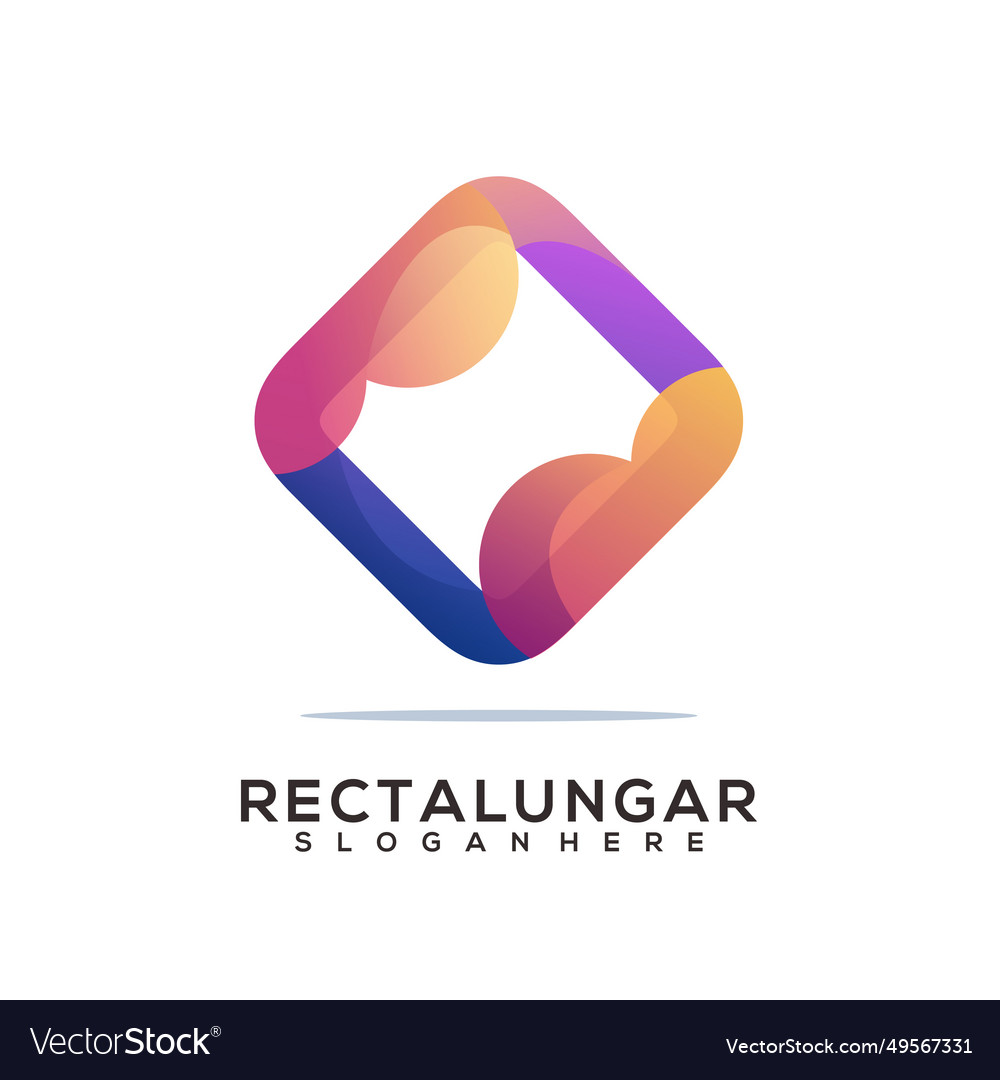 Rectangular logo colorful abstract gradient Vector Image