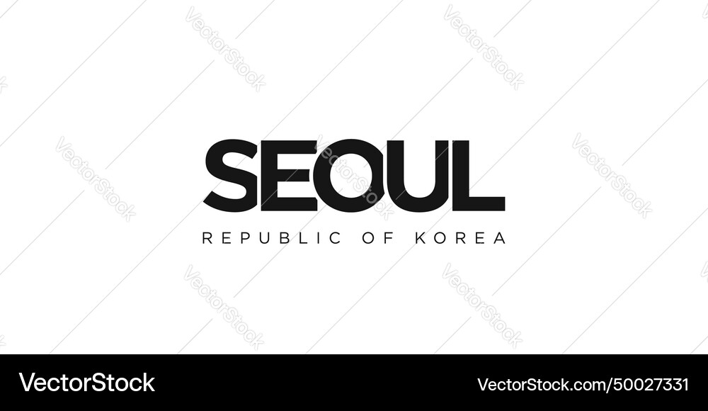 Seoul in the korea emblem design features Vector Image