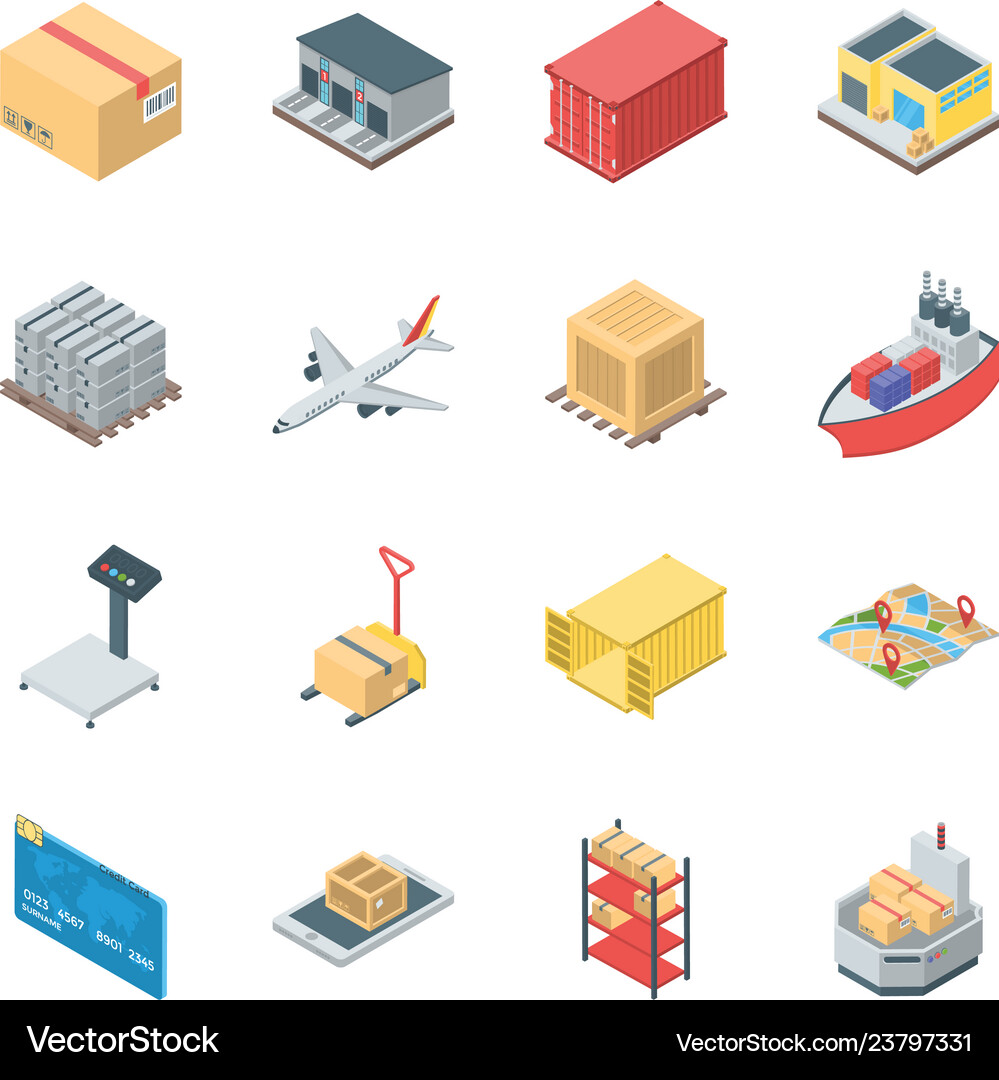 Set of logistics icons Royalty Free Vector Image