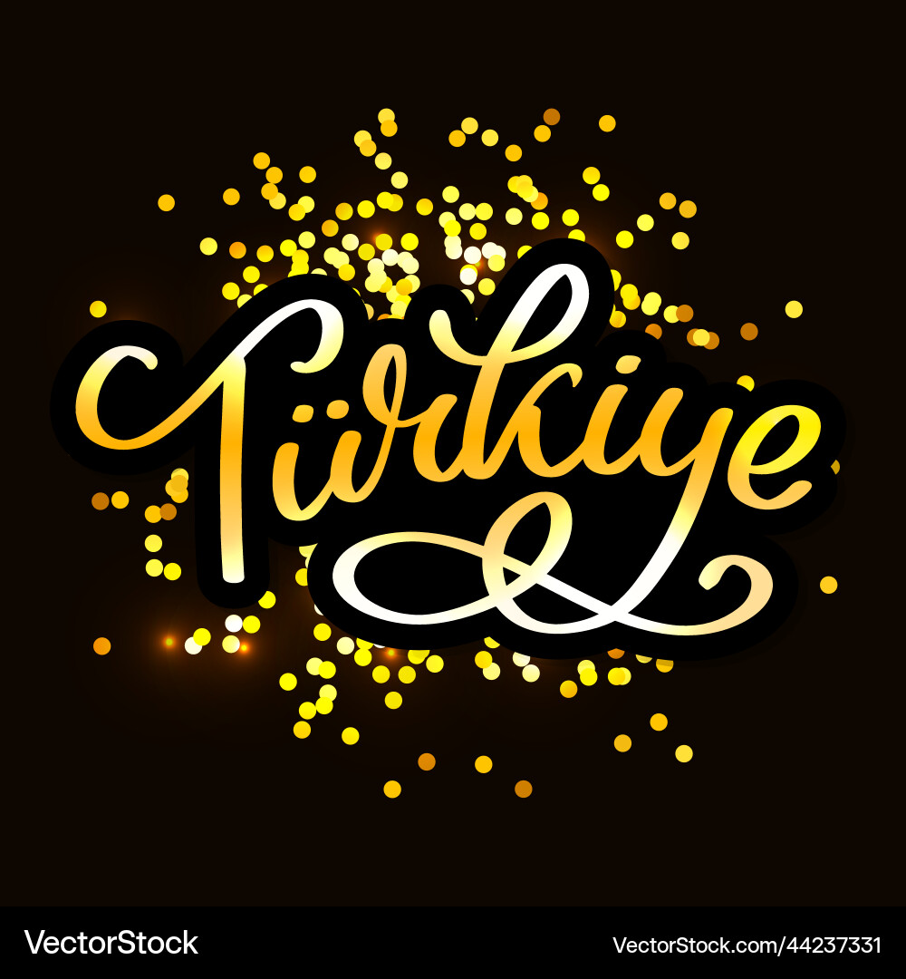 Text in the turkish turkey lettering handwritten Vector Image
