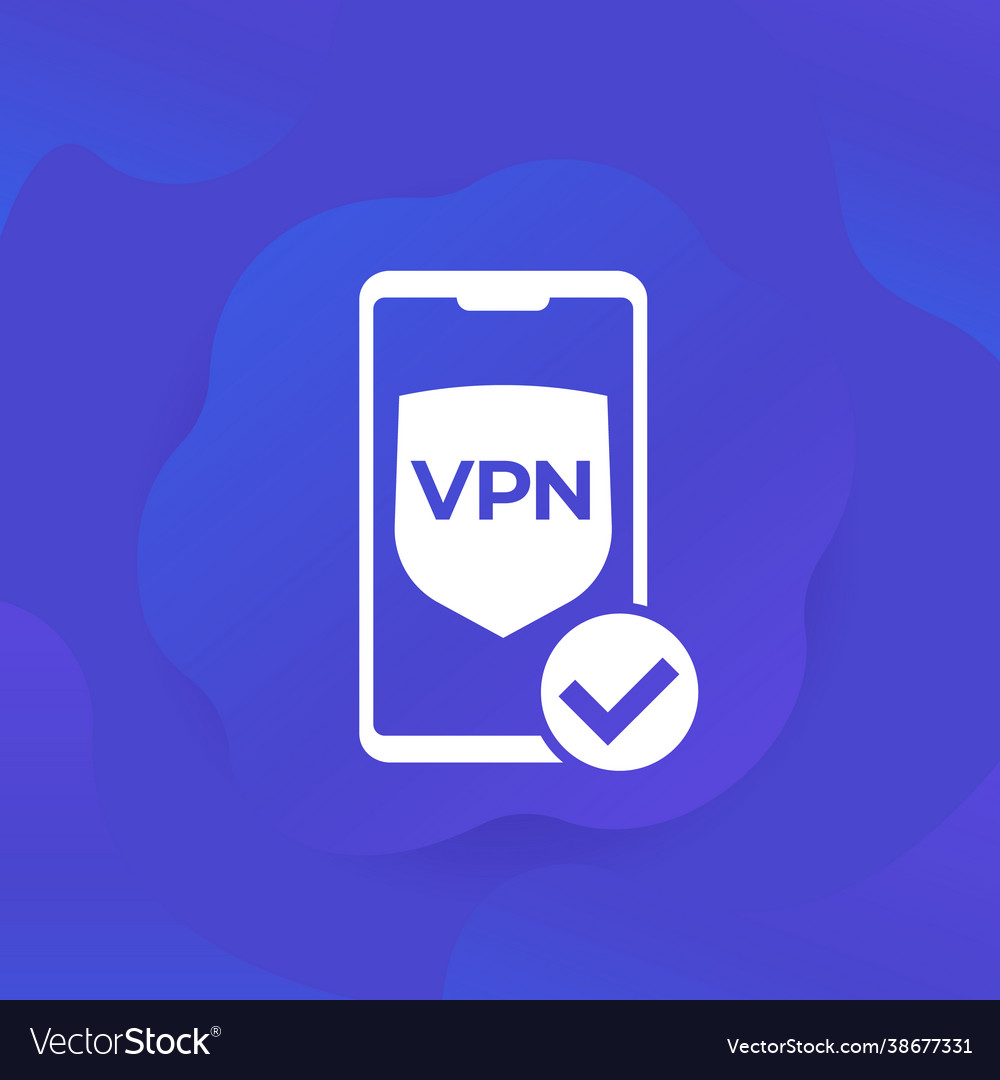 Vpn icon with a mobile phone Royalty Free Vector Image