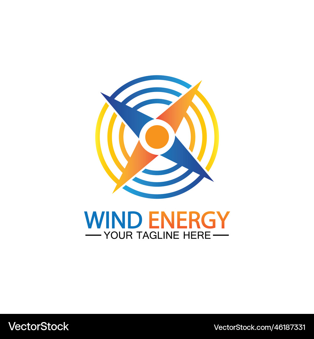 Wind energy logo renewable energy icon with Vector Image