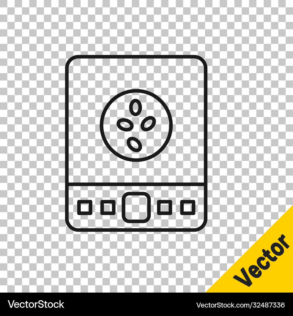 Black line electronic coffee scales icon isolated Vector Image
