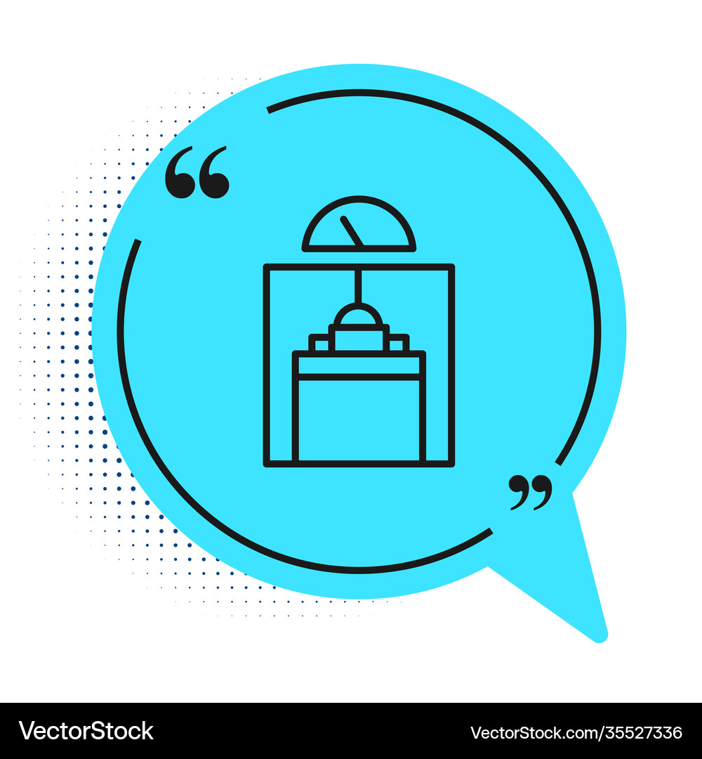 Black line lift icon isolated on white background Vector Image