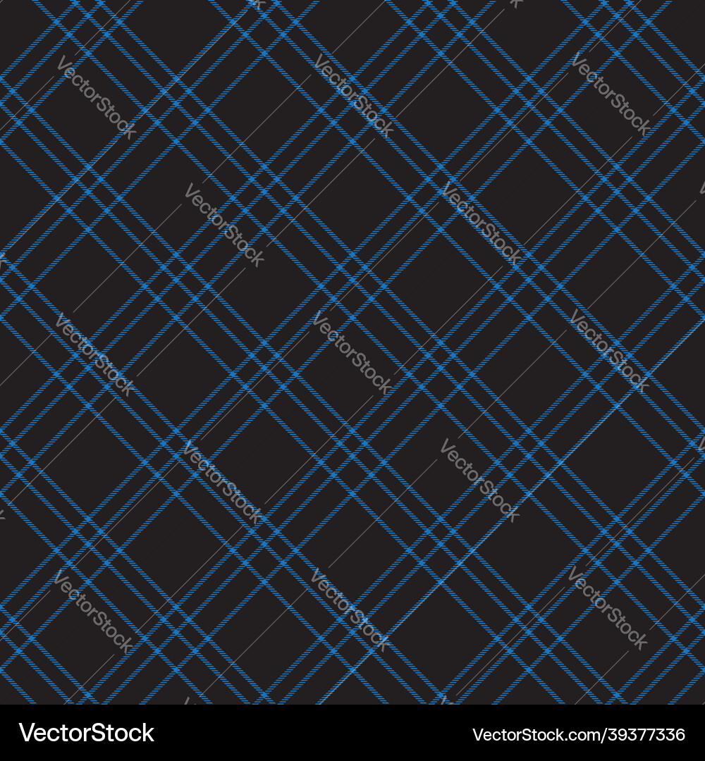 Blue diagonal plaid tartan textured seamless Vector Image