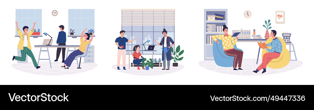 Break room rest in calm and peaceful Royalty Free Vector