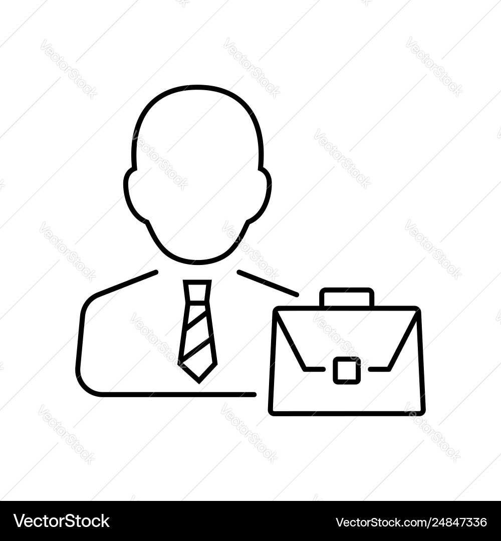 Businessman icon in thin line style symbol Vector Image