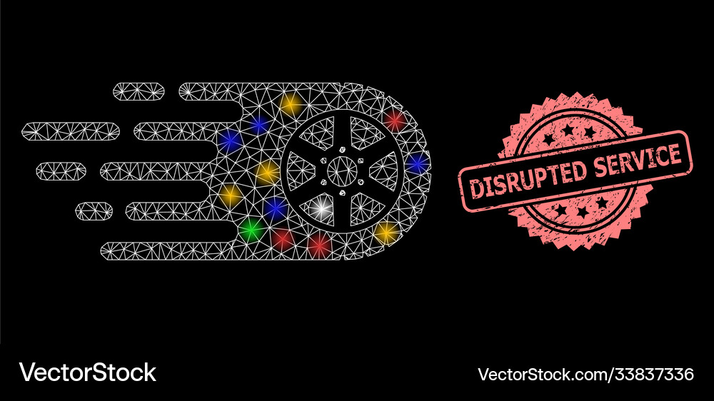 Distress disrupted service stamp and network tire Vector Image