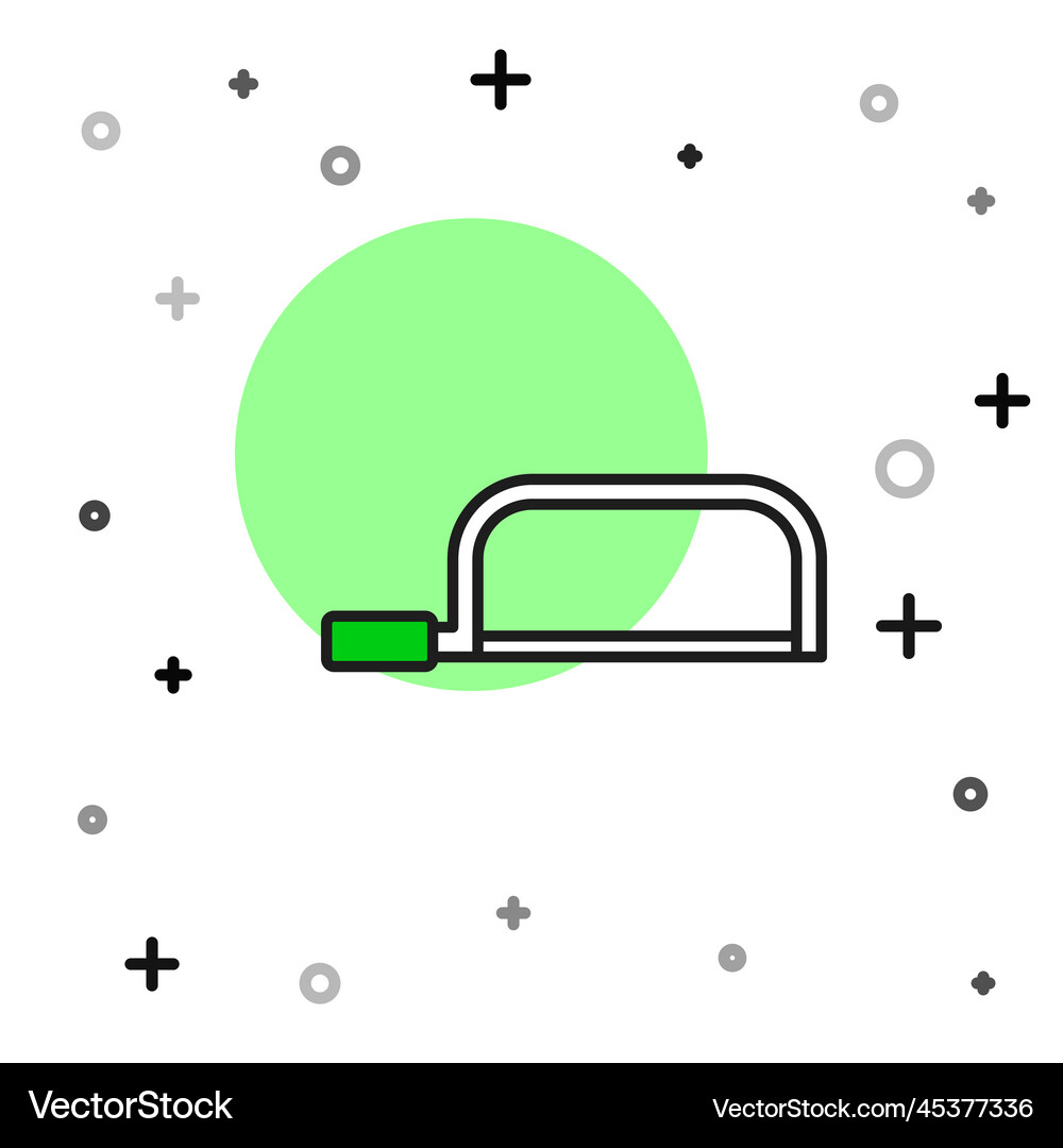 Filled outline hacksaw icon isolated on white Vector Image