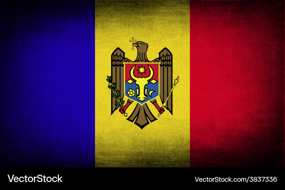 Flag of moldova with old texture Royalty Free Vector Image