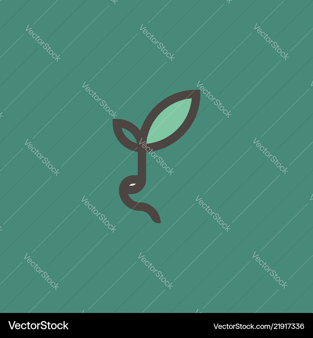 Fresh organic sprout modern line logo mark Vector Image
