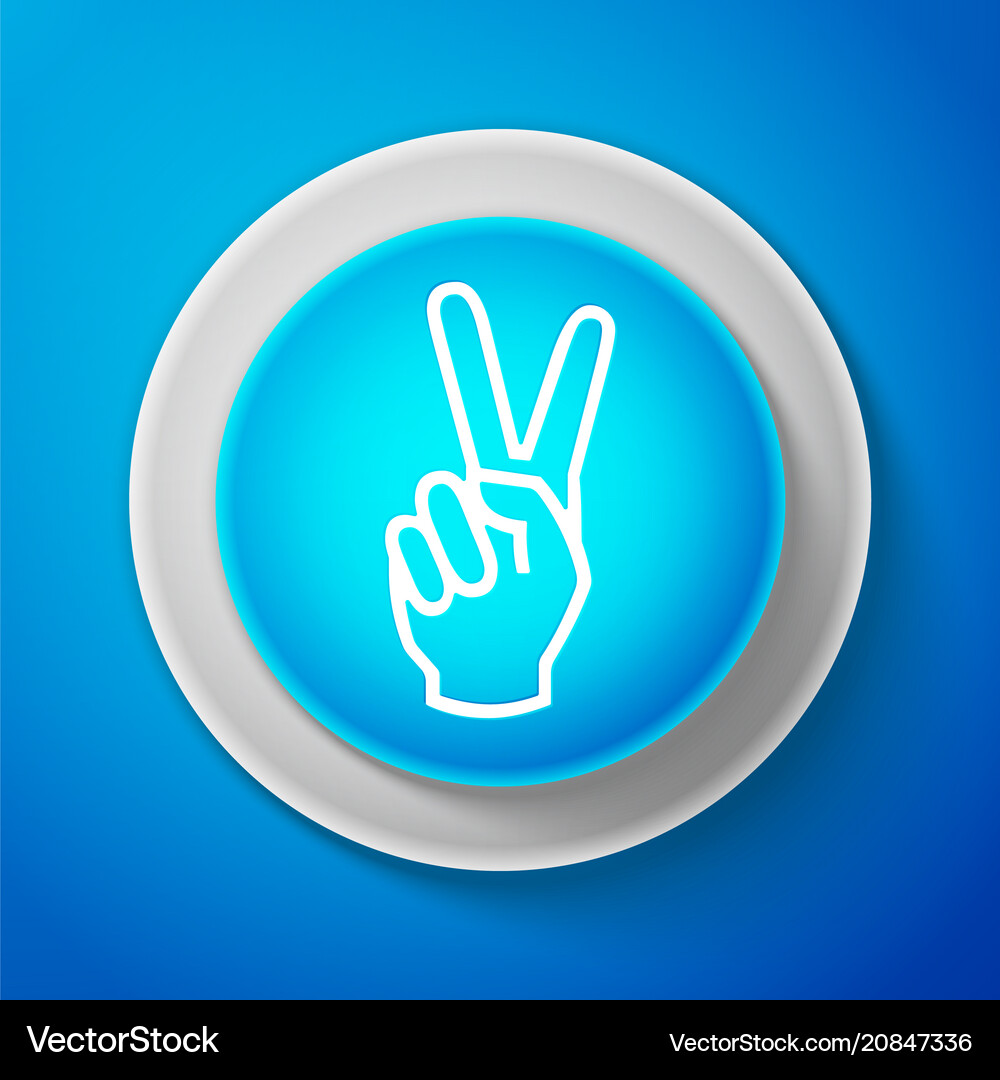 Hand showing two finger icon victory sign Vector Image
