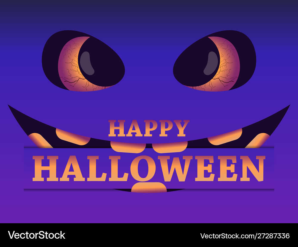Happy halloween october 31st evil scary face Vector Image