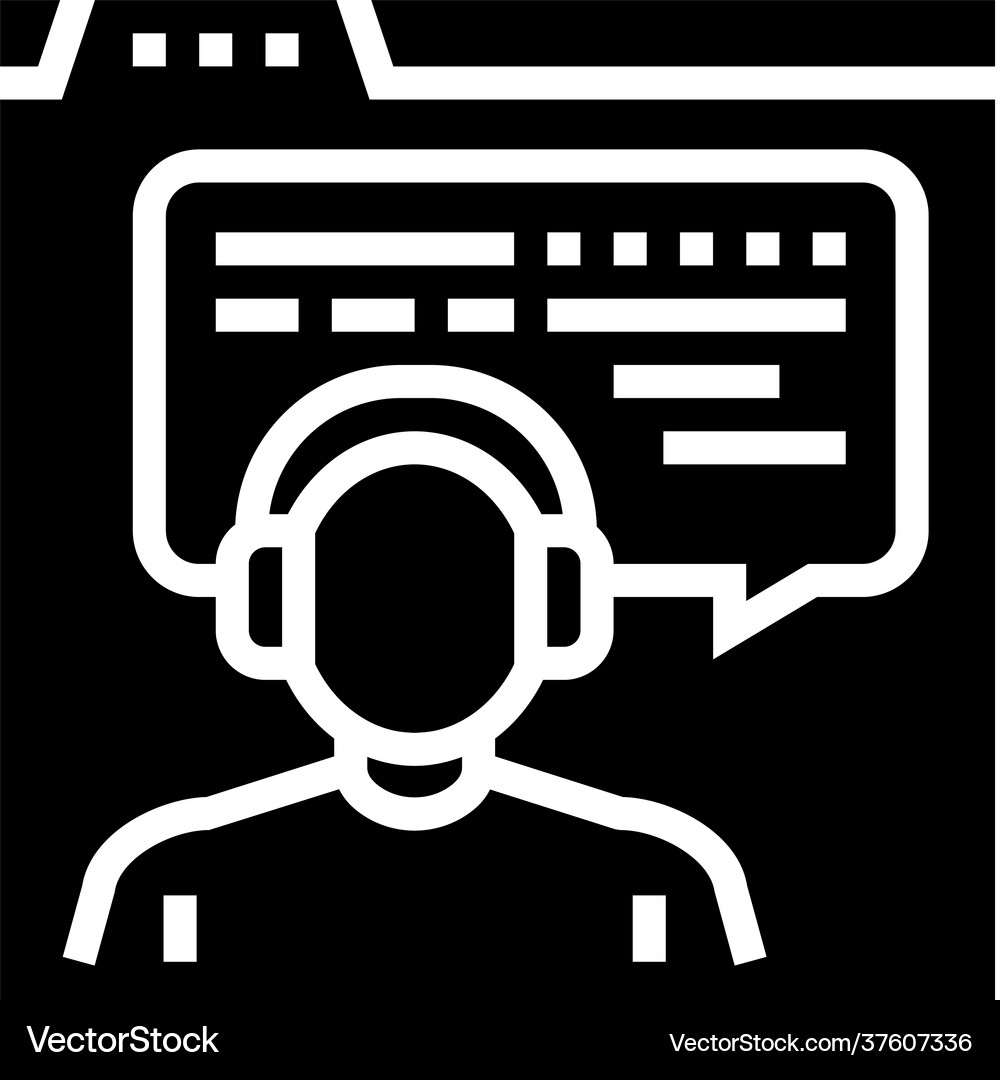 Online education teacher glyph icon Royalty Free Vector