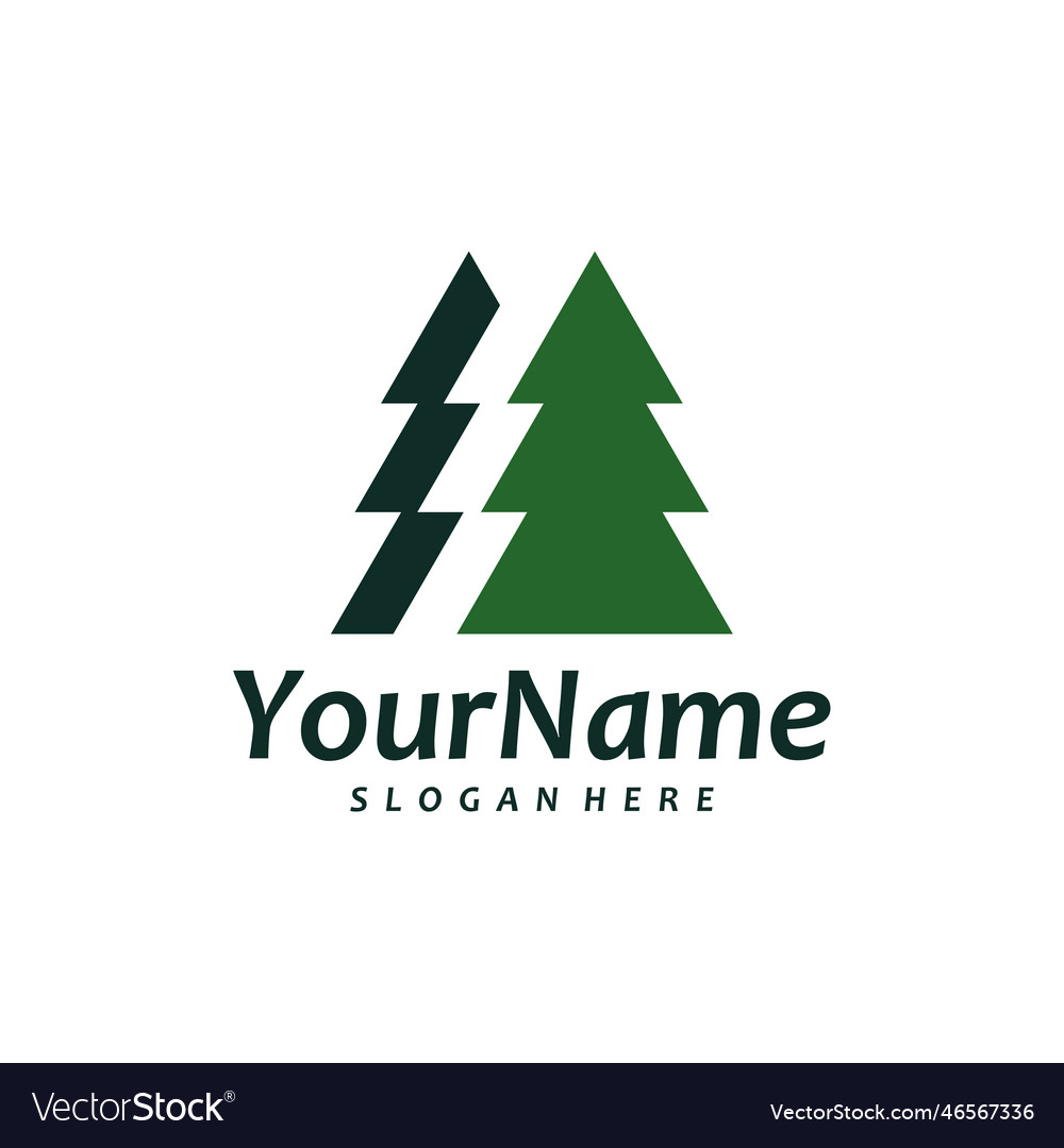 Pine tree logo template creative tree logo Vector Image