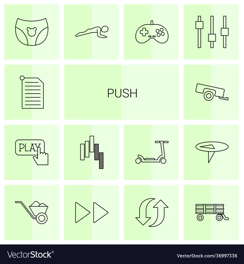 Push icons Royalty Free Vector Image - VectorStock
