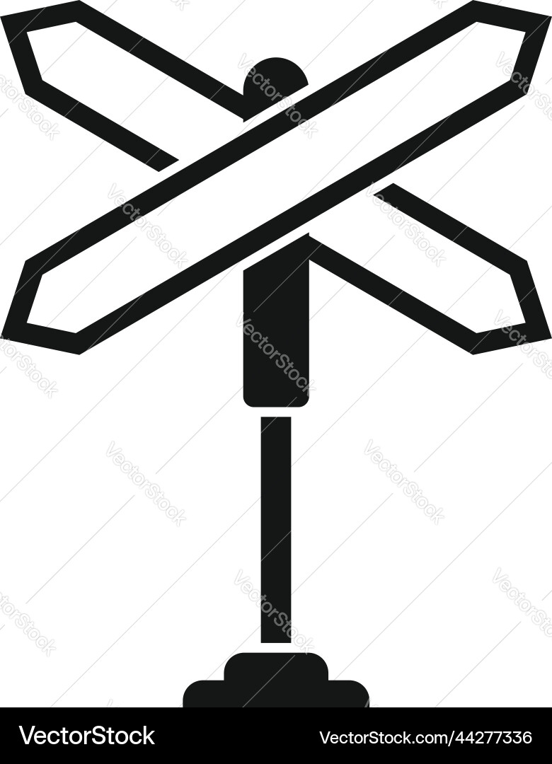 Railroad cross sign icon simple train Royalty Free Vector