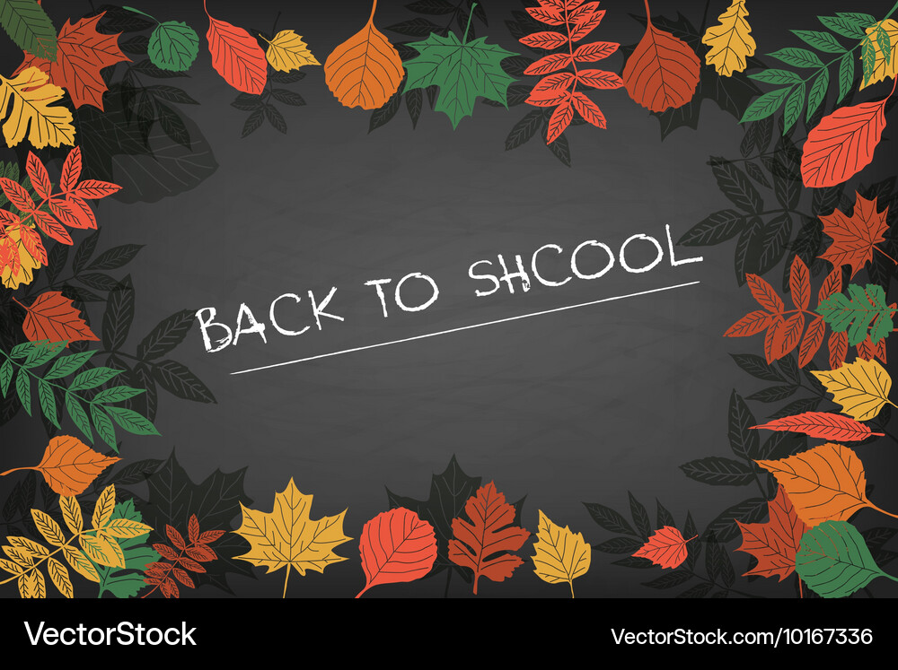 School board in a frame of leaves Royalty Free Vector Image
