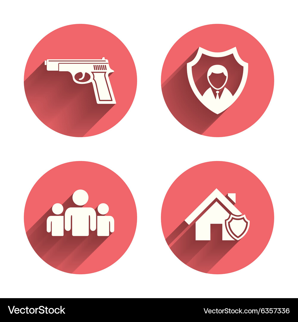 Security agency icons home shield protection Vector Image