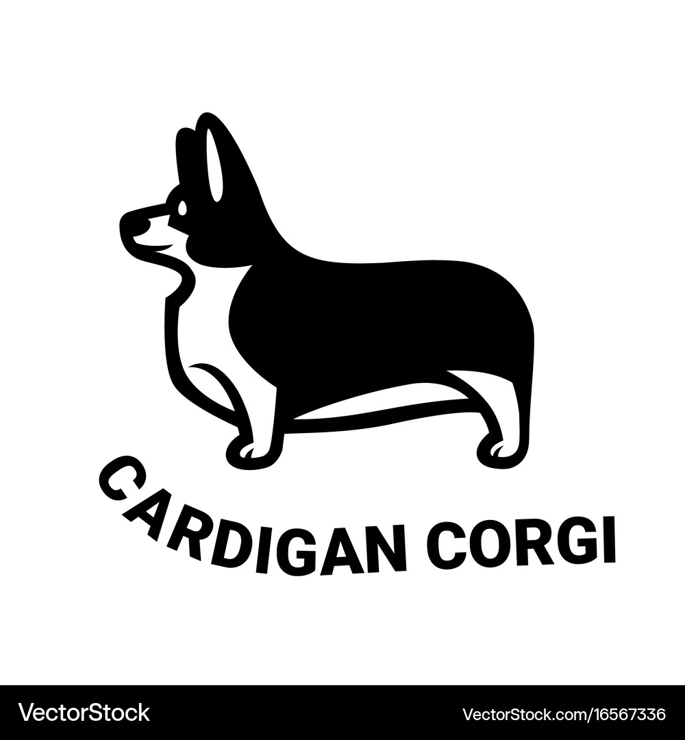 Sign template with welsh corgi standing in profile