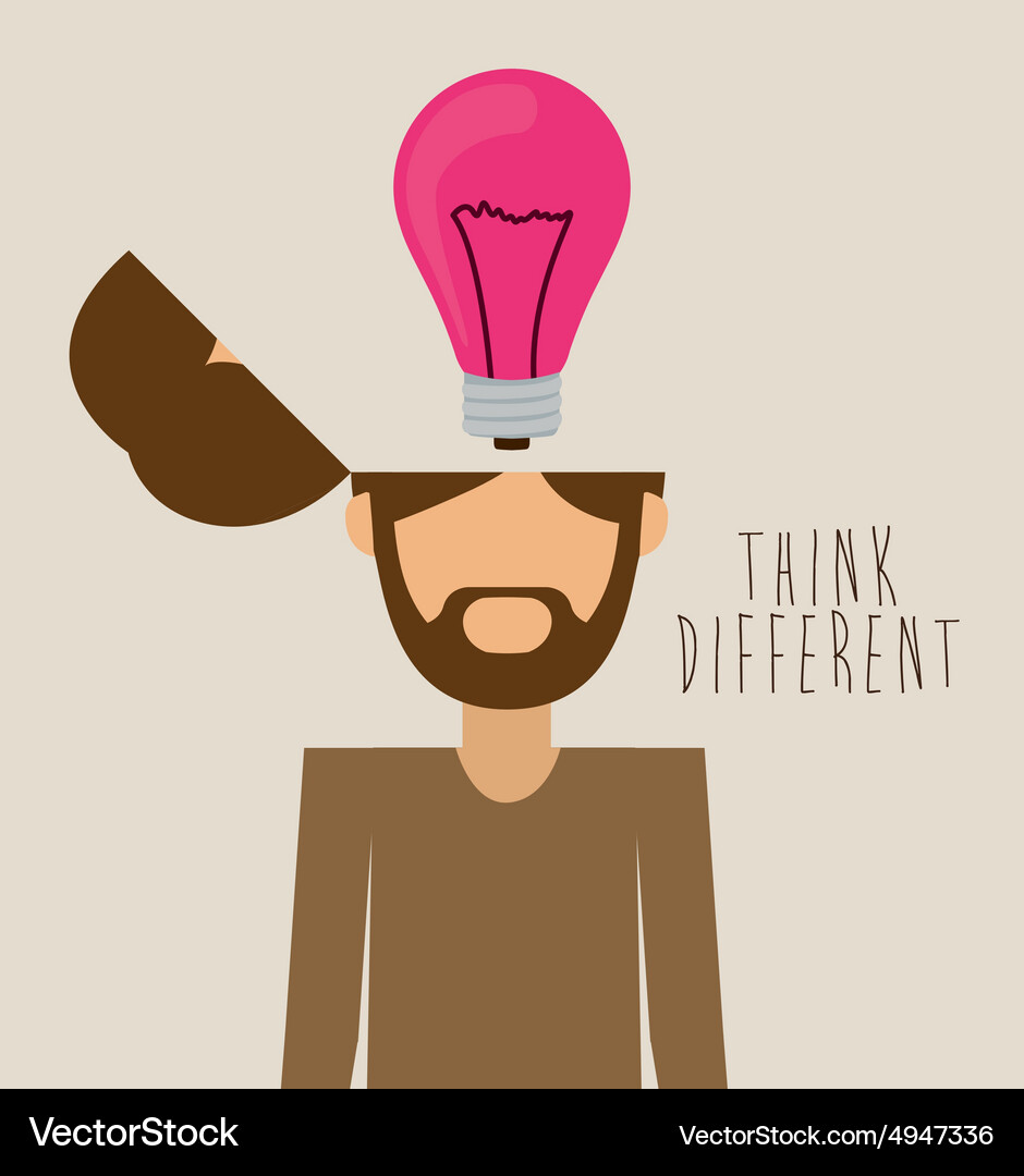 Think different design Royalty Free Vector Image