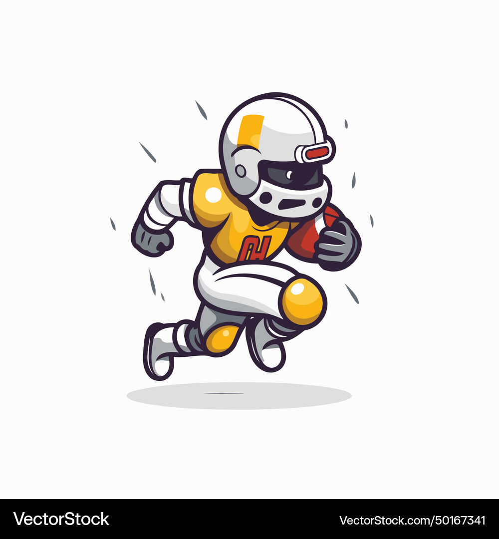 Astronaut running cartoon character on white Vector Image