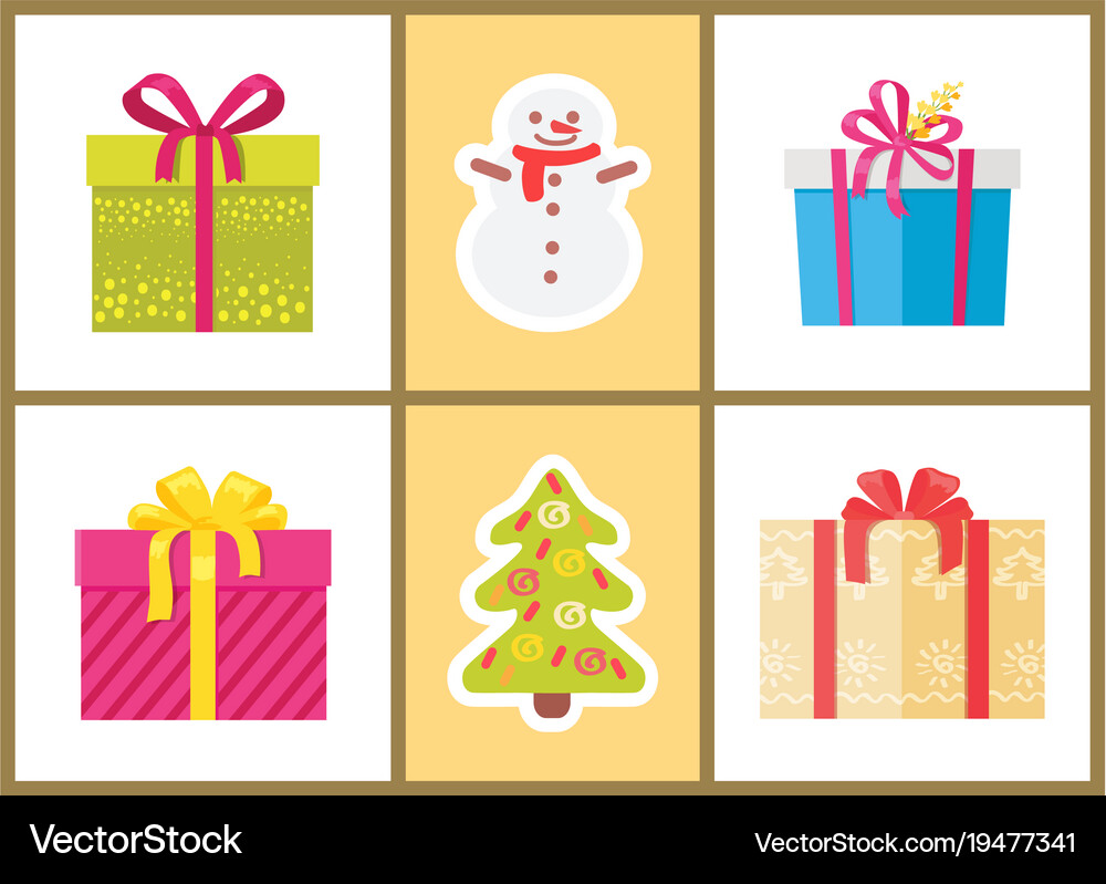 Christmas presents and symbols Royalty Free Vector Image