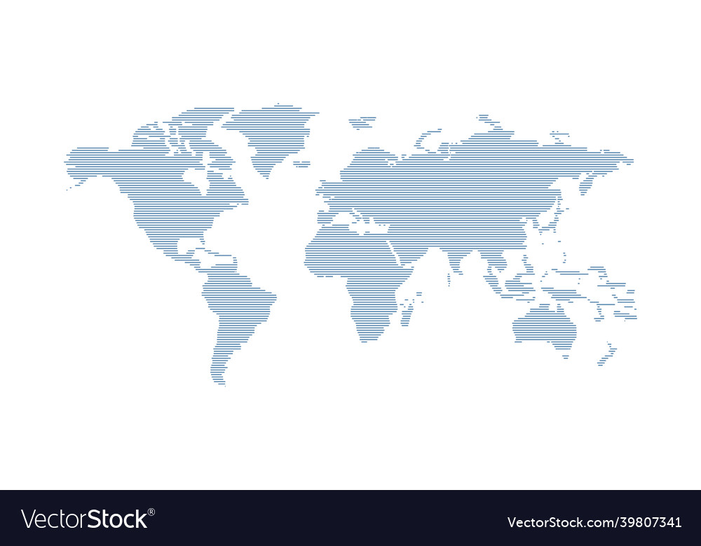 Earth world global map line simple concept in flat